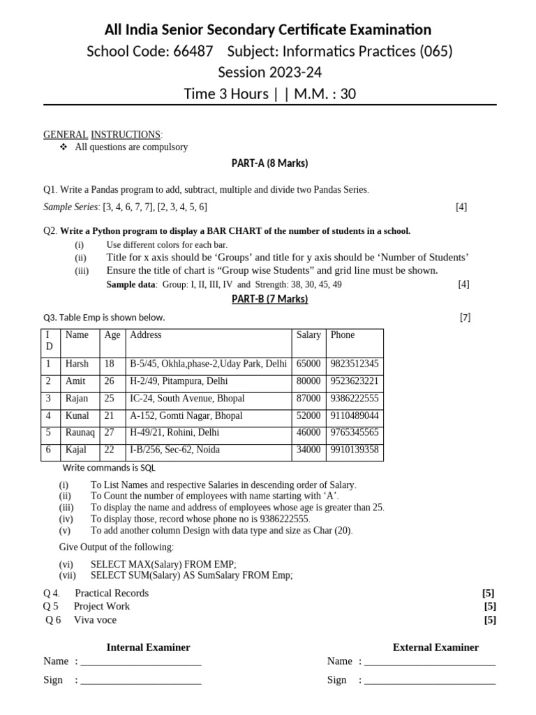 Aissce Practical Examination | PDF | Computer Programming | Computing