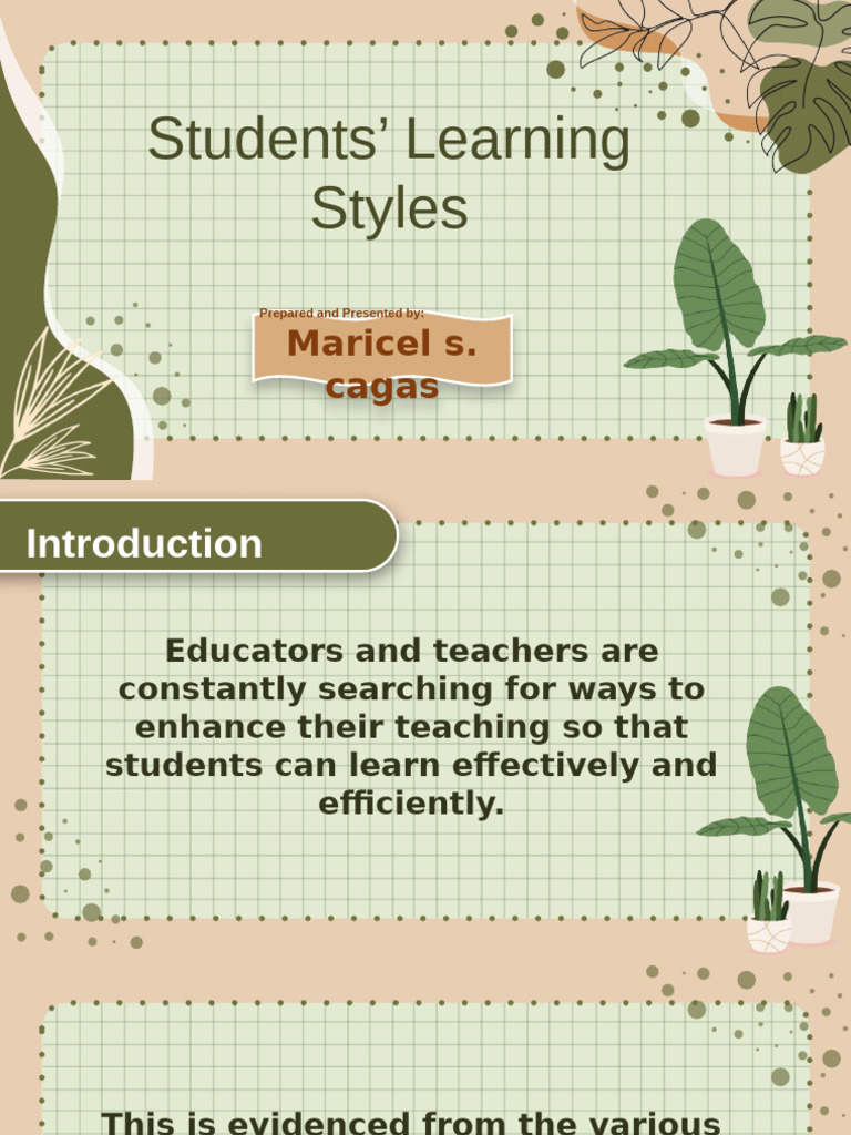 Students' Learning Style | PDF | Learning Styles | Teaching