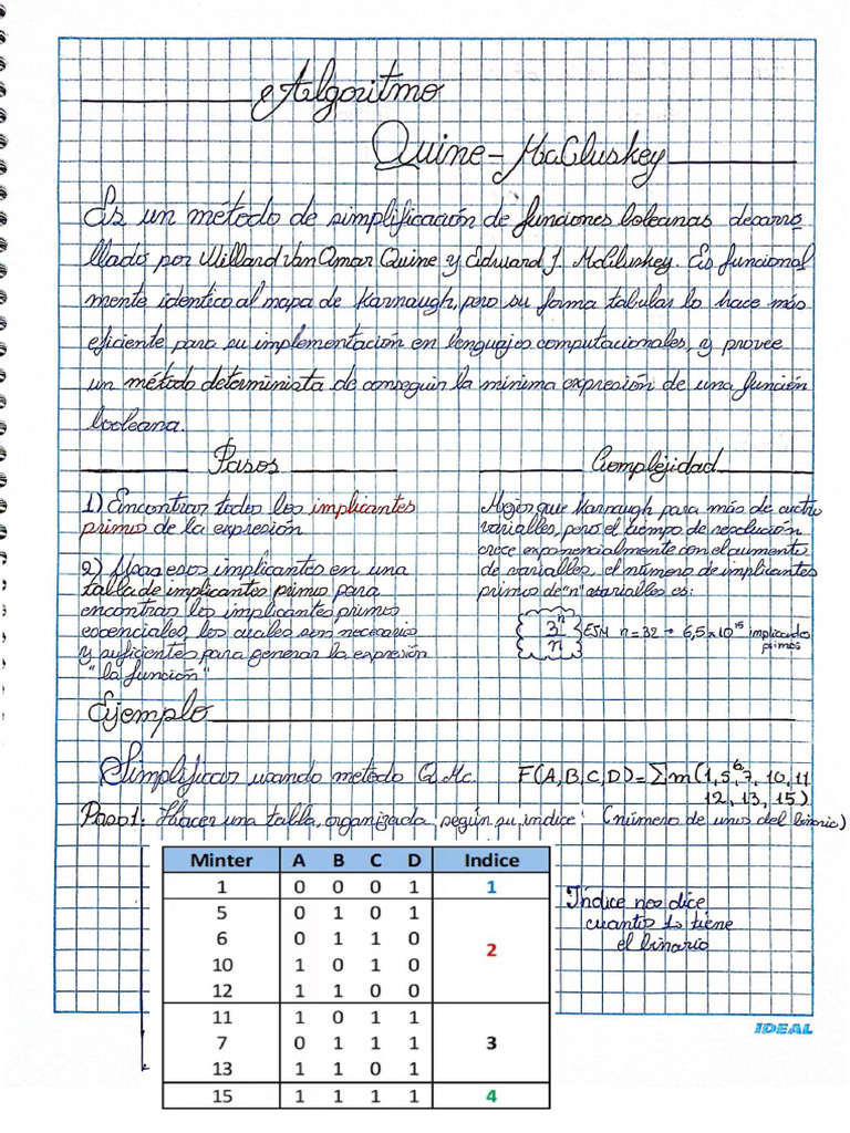 Consulta Algoritmo Quine McClluskey | PDF