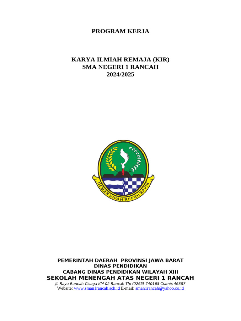 Program Kerja Kir | PDF