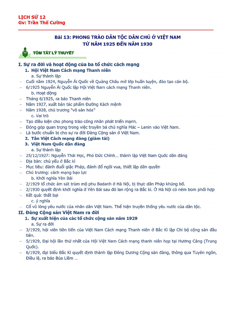 Phong Trao Dan Toc Dan Chu o VN | PDF