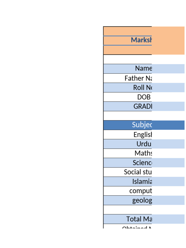 Marksheet For Annual Examination2 | PDF
