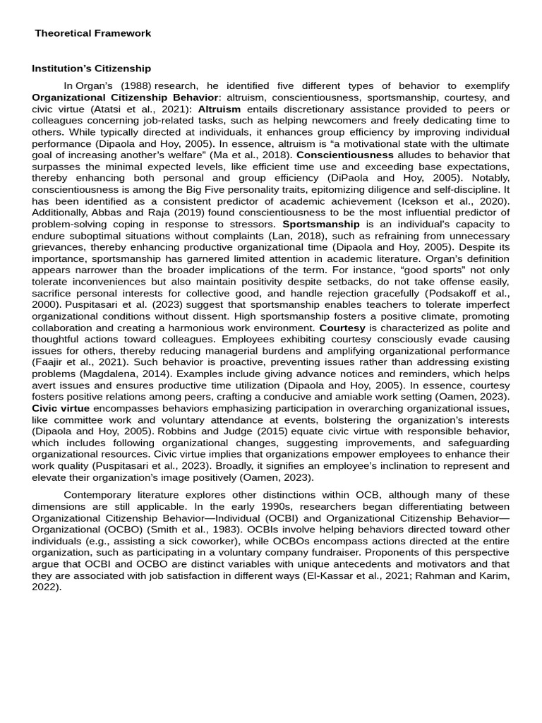 Theoretical Framework | PDF | Self Efficacy | Human Capital