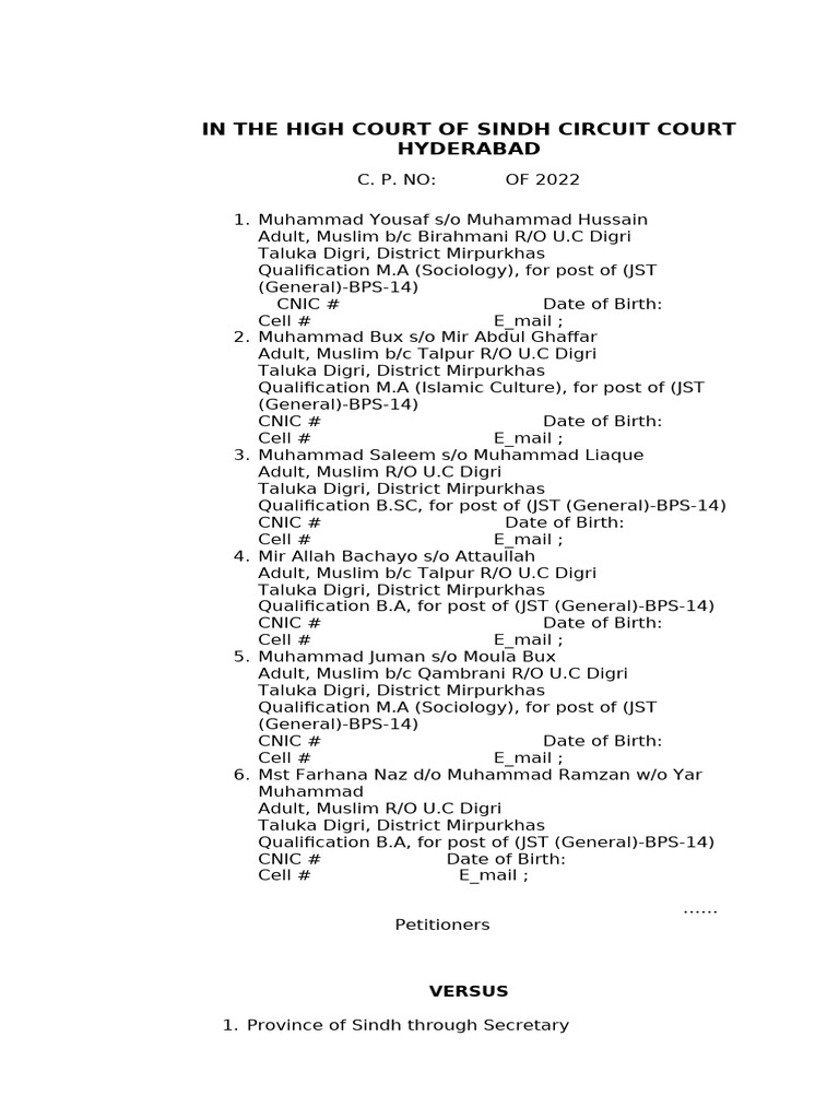 CONSTITUTION PETITION UA 199 CP of NTS JST | PDF | Affidavit | Pakistan