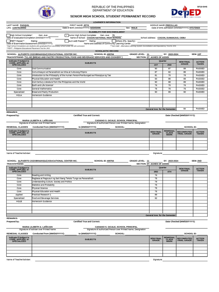 Form 10 Pasquil | PDF | Middle Schools