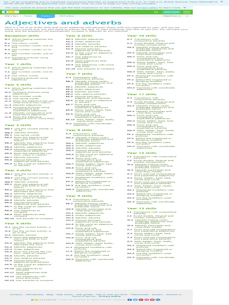 IXL - Adjectives and Adverbs | PDF | Adjective | Adverb