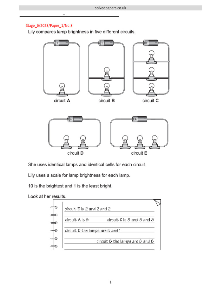 2023 2 Electricity and Circuits Checkpoint - Primary Physics ... 2023 2 Electricity and Circuits Checkpoint - Primary Physics ...