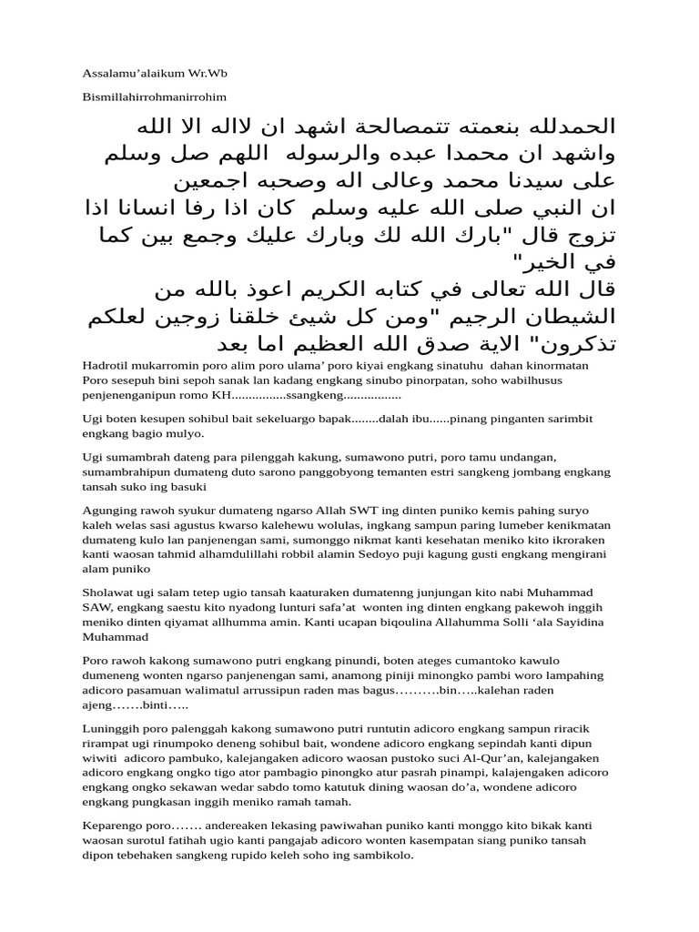 Sambutan Nganten | PDF