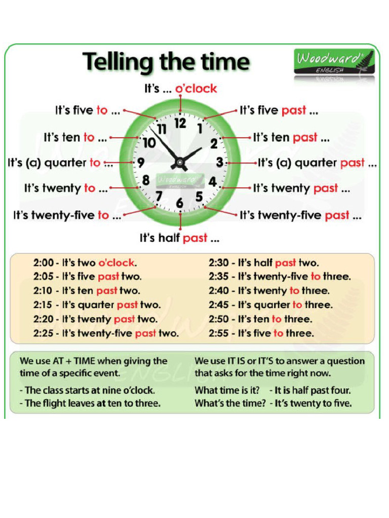 Telling Time: Key Examples and Summary | PDF | Language Arts & Discipline