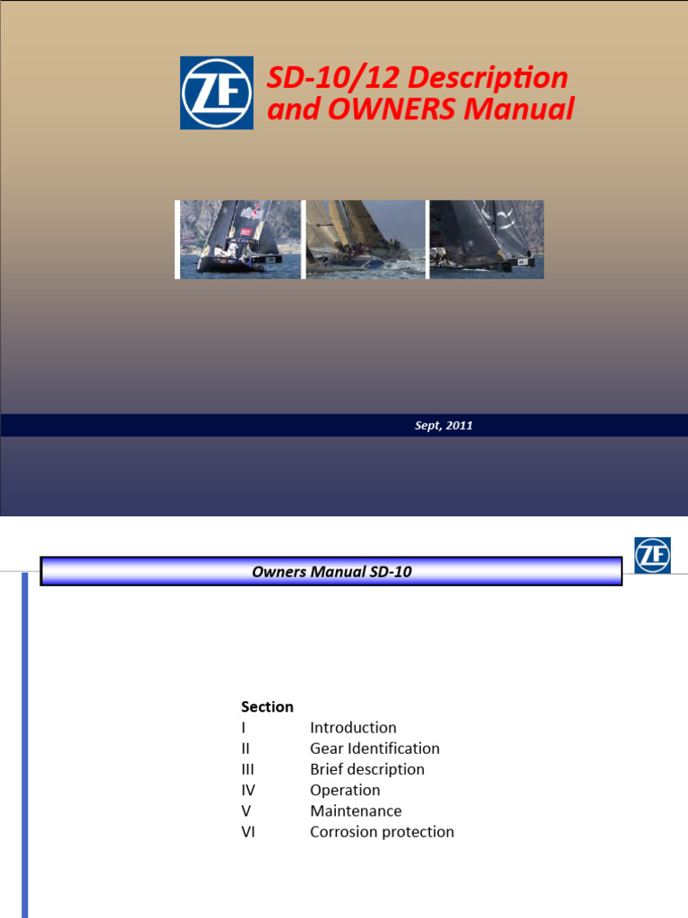ZF Saildrive SD10 12 Manual | PDF | Propeller | Anode