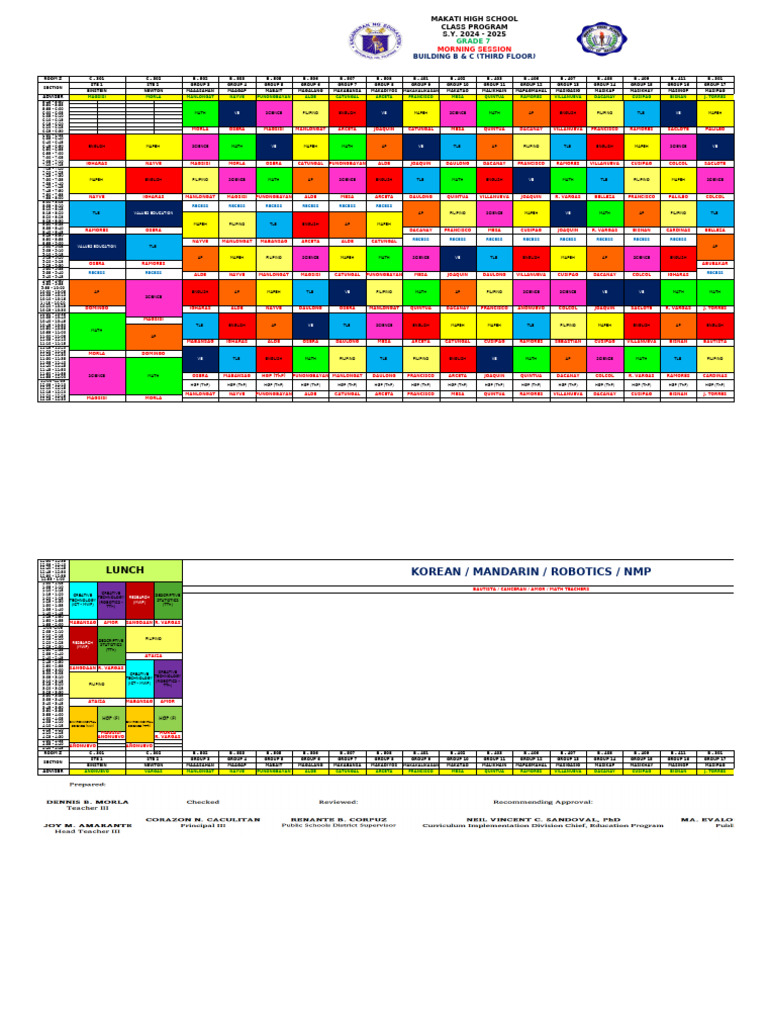As of 092425 45 Mins MHS JHS Schedule S.y.2024 2025 | PDF | Minerals ...