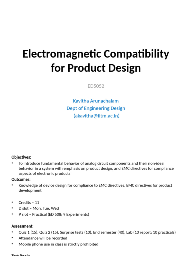 EMC Chap 1 | PDF | Electromagnetic Interference | Electromagnetic Compatibility