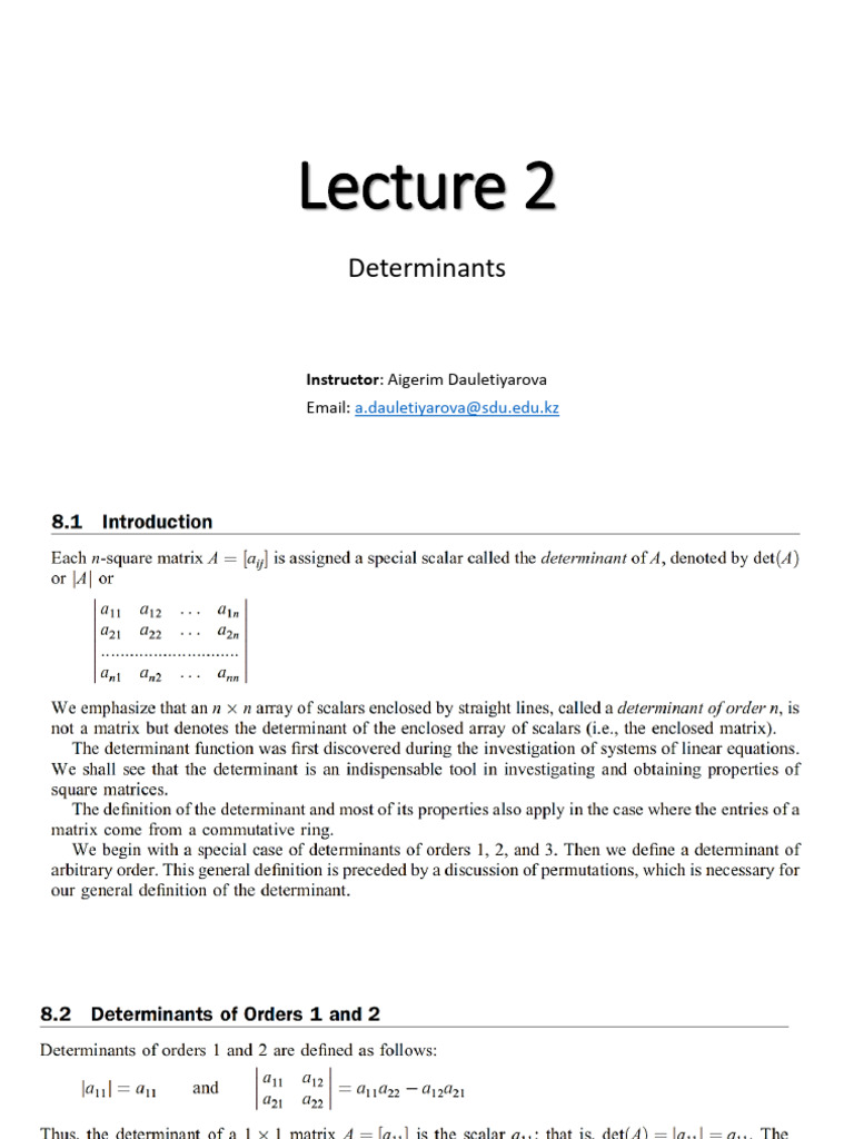 Lecture 2 - Linear Algebra | PDF | Technology & Engineering
