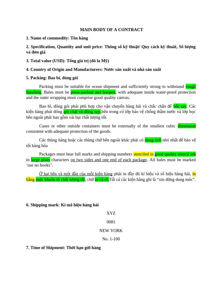 Main Body of A Contract | PDF