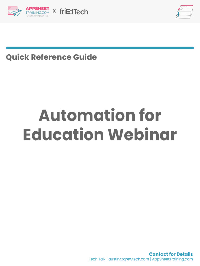 (EXT) Automation For Education Webinar - Quick Reference Guide | PDF ...