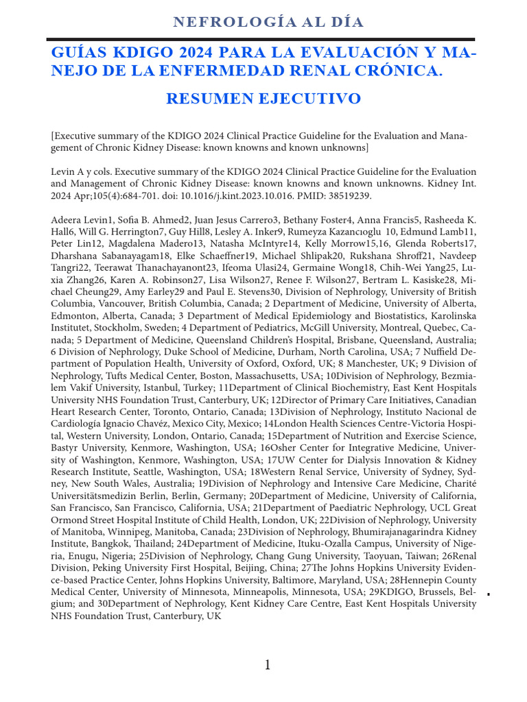 Guia Erc 2024 | PDF | Riñón | Medicina CLINICA