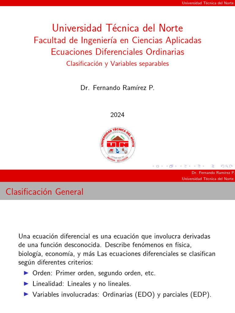 EDOs Variables Separables | PDF | Ecuación diferencial parcial | Ecuaciones
