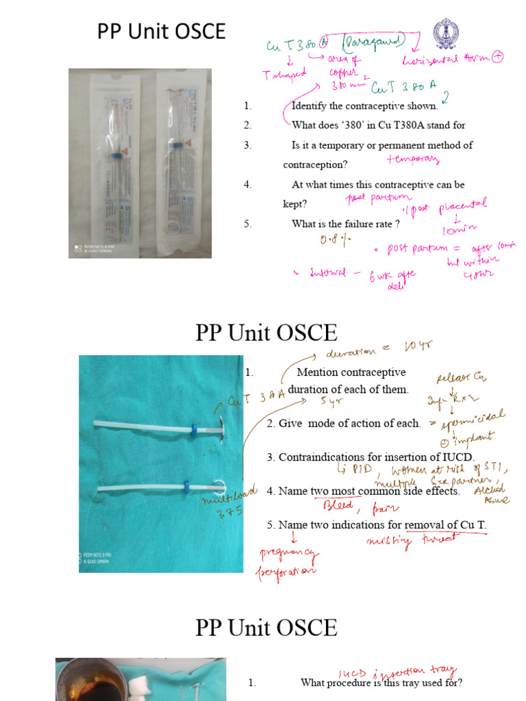 Obgy PP Unit Osce | PDF | Birth Control | Medicine