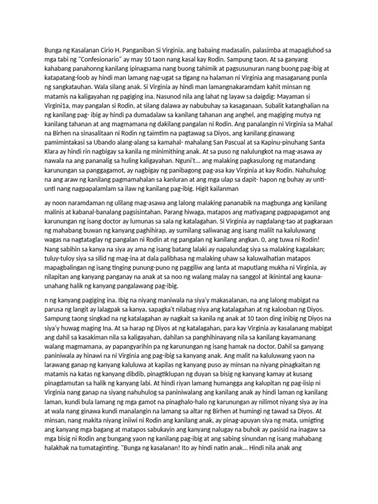 Bunga NG Kasalanan Cirio H | PDF