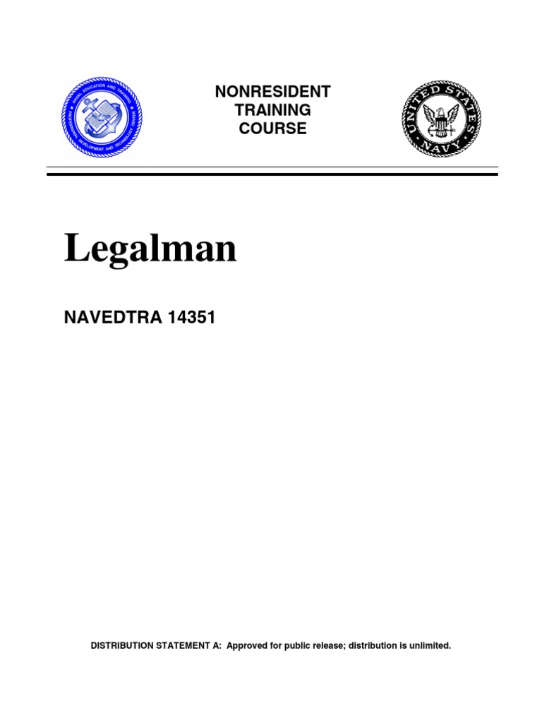 US Navy Course NAVEDTRA 14351 - Legalman | PDF | United States ...