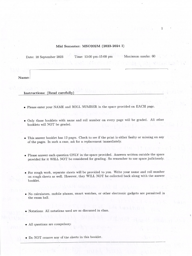 MSO202M Endsem Y22 | PDF