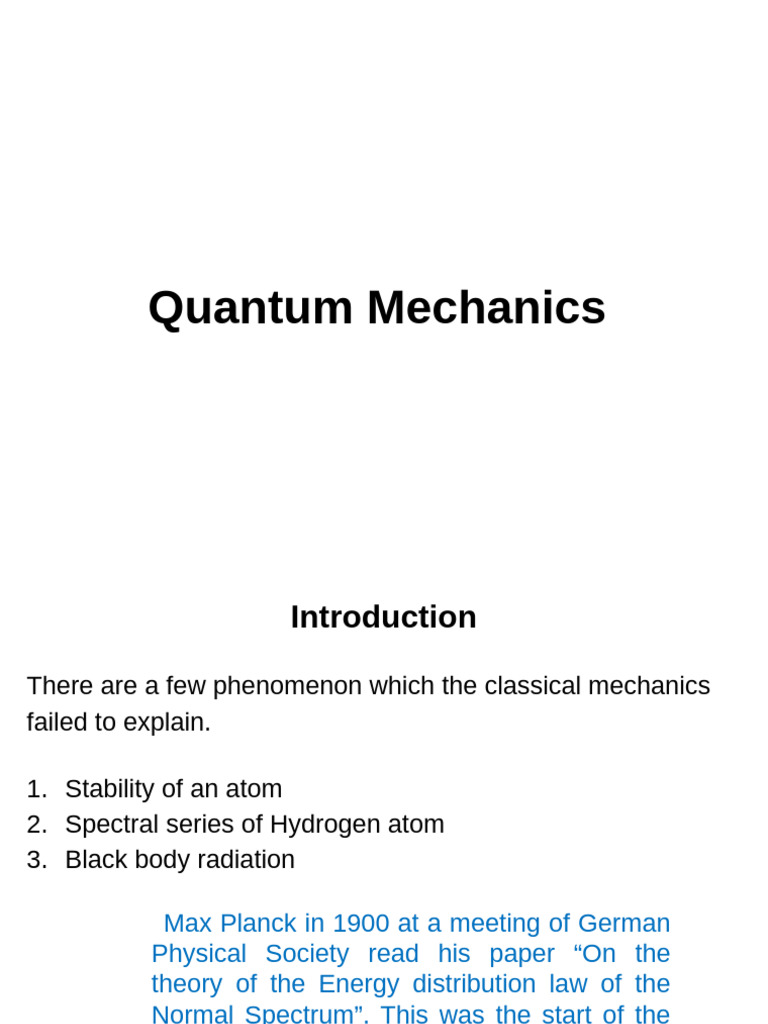 Quantum Mechanics 1 | PDF | Photoelectric Effect | Waves