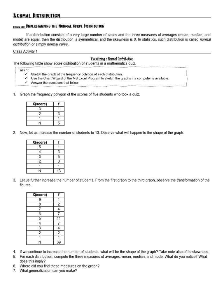 Normal Distribution | PDF | Normal Distribution | Standard Score