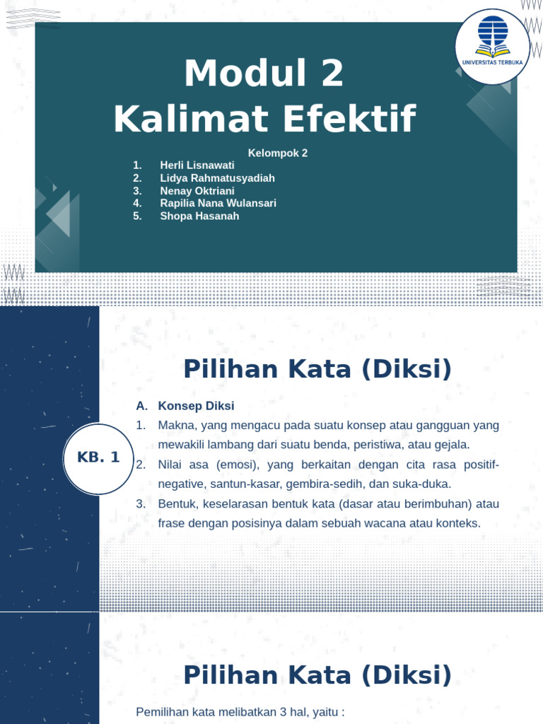 Modul 2 Kalimat Efektif | PDF