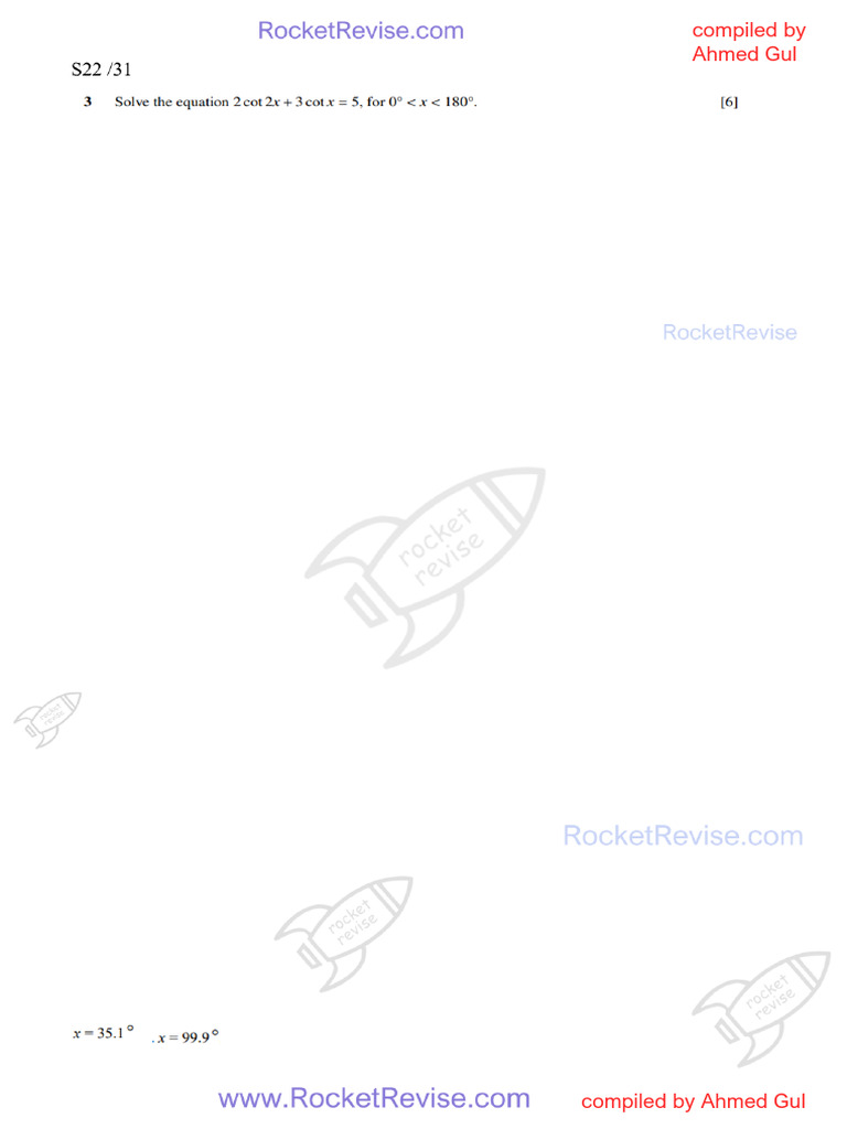 Trigonometry Mixed Questions | PDF