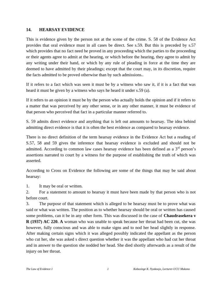 Understanding Hearsay Evidence Rules | PDF | Hearsay | Prosecutor