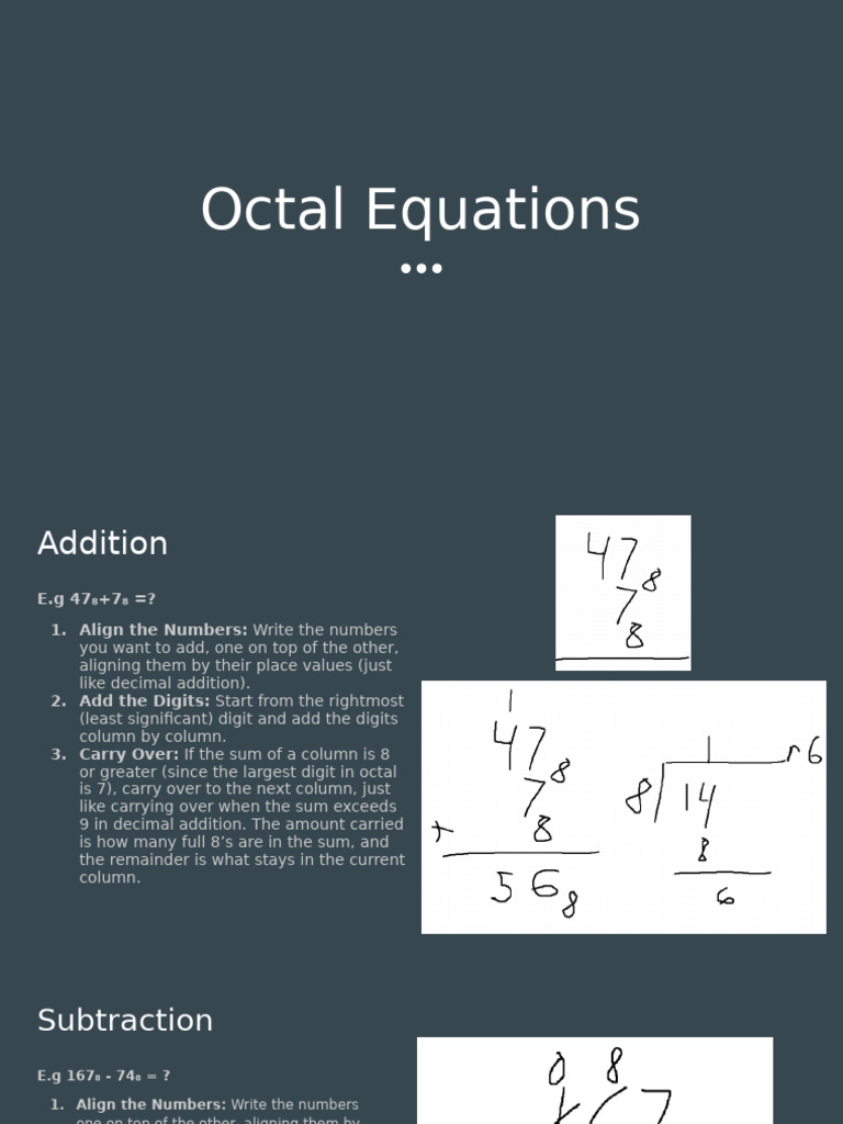 Week 5 Octal Equations | PDF | Division (Mathematics) | Abstract Algebra