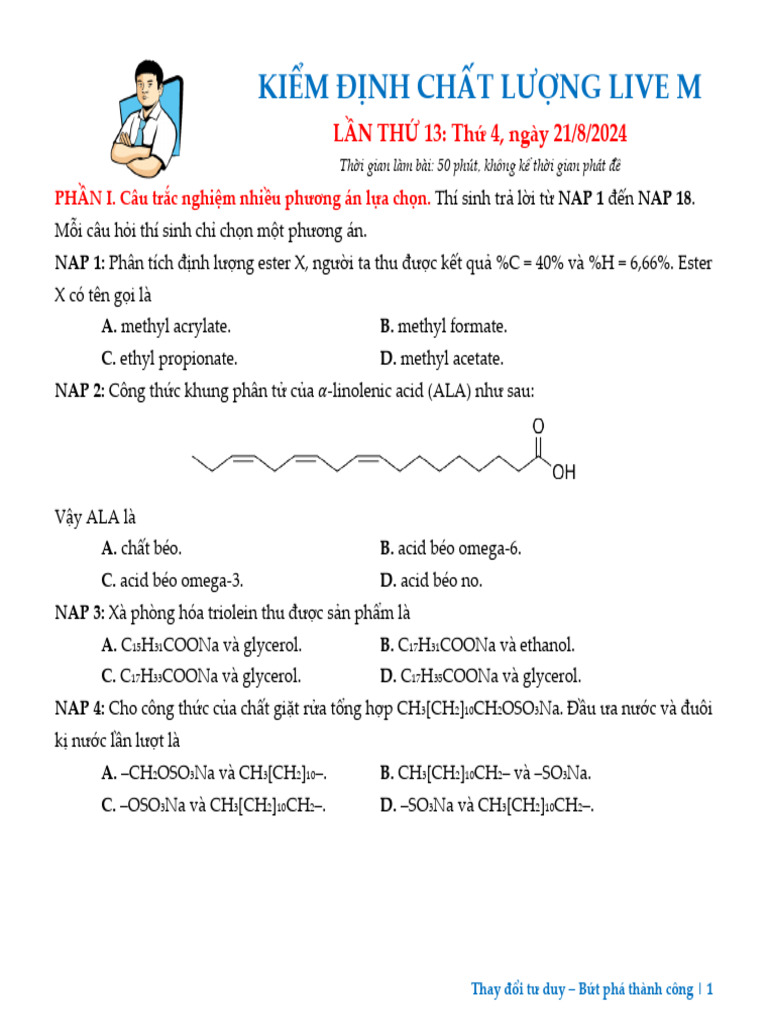 Kiểm định chất lượng Live M - Lần 13 (21.8.2024) | PDF