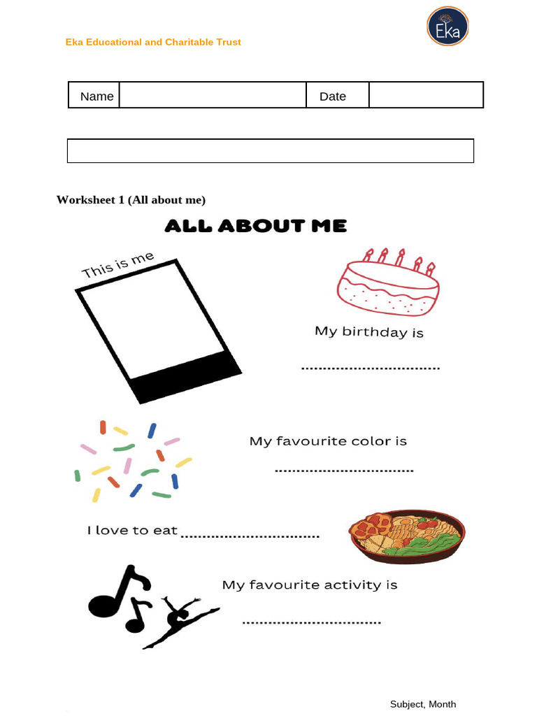 Kids' Self-Discovery Worksheets | PDF