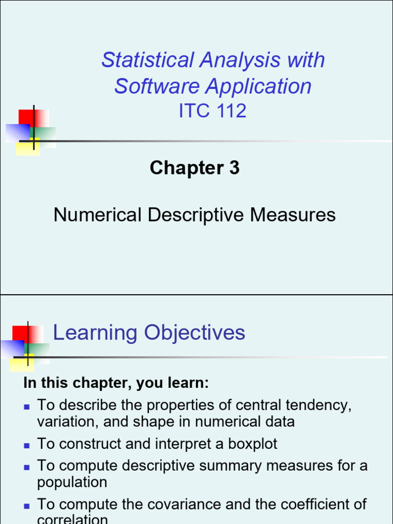ITC 112 PPT - ch03 | PDF | Mean | Standard Deviation
