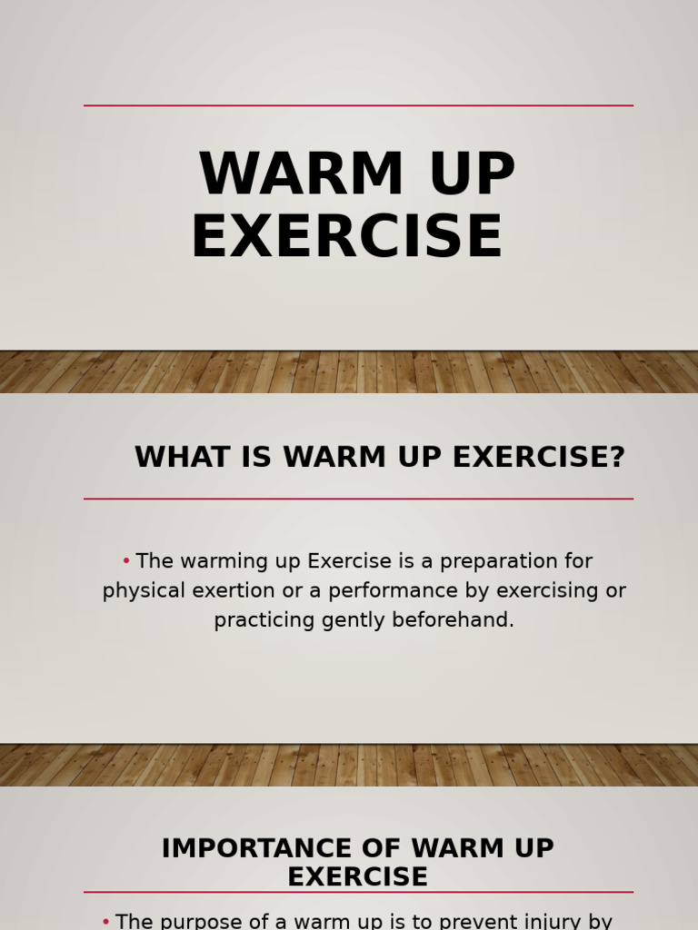 Warm Up Exercises | PDF | Foot