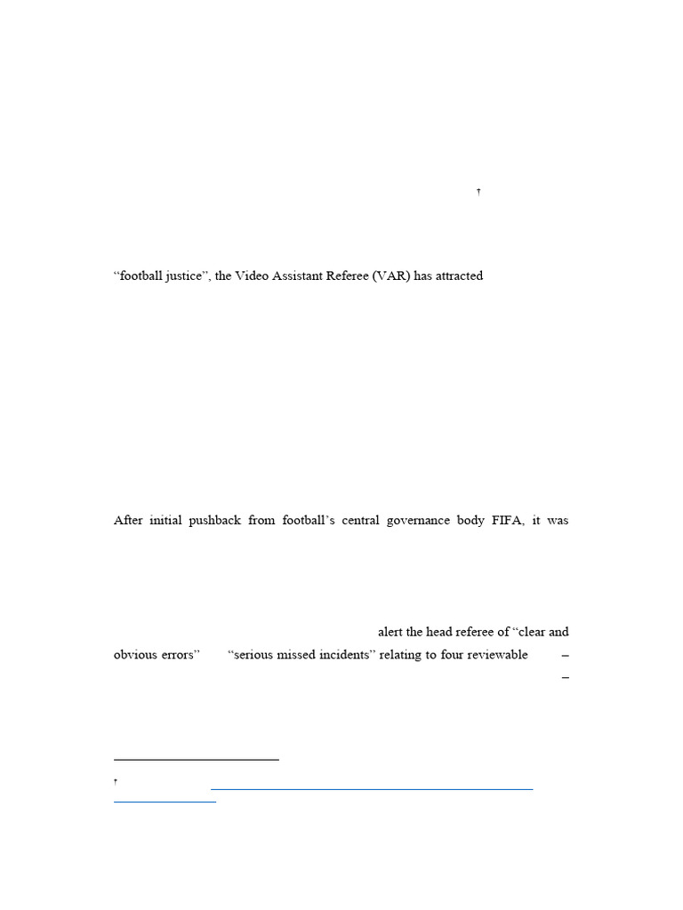 Evaluating VAR's Impact on Football Officiating | PDF | Association ...