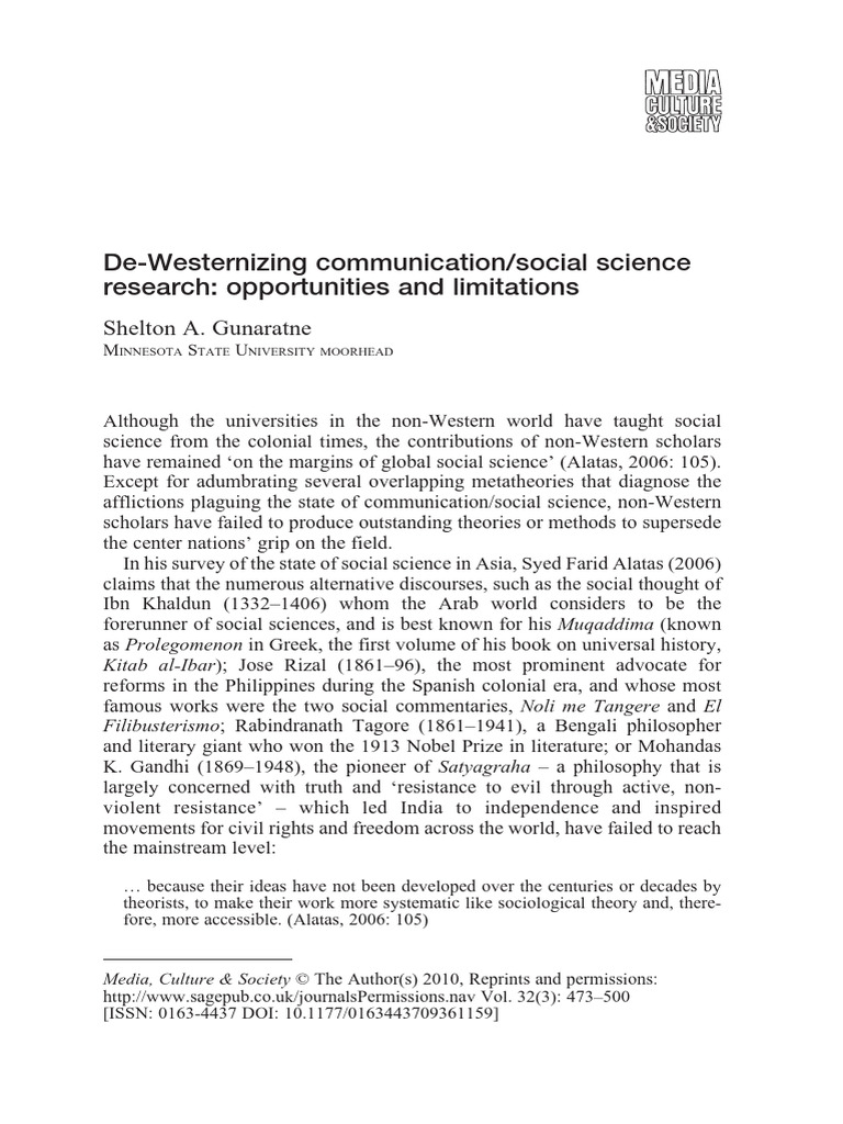 A89E9584 - Gunaratne2010-De-Westernizing Comm | PDF | Social Sciences ...