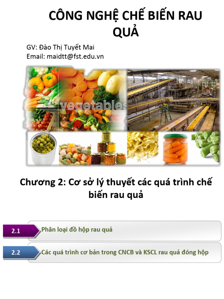 Chương 2 Cơ sở lý thuyết các qtcb rau quả 12t 4.10.24 | PDF