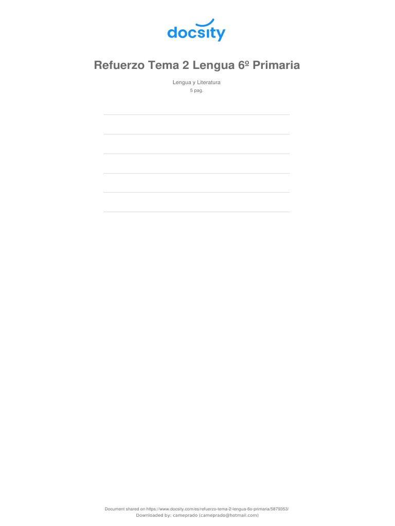 Tema 2 Lengua 6o Primaria | PDF