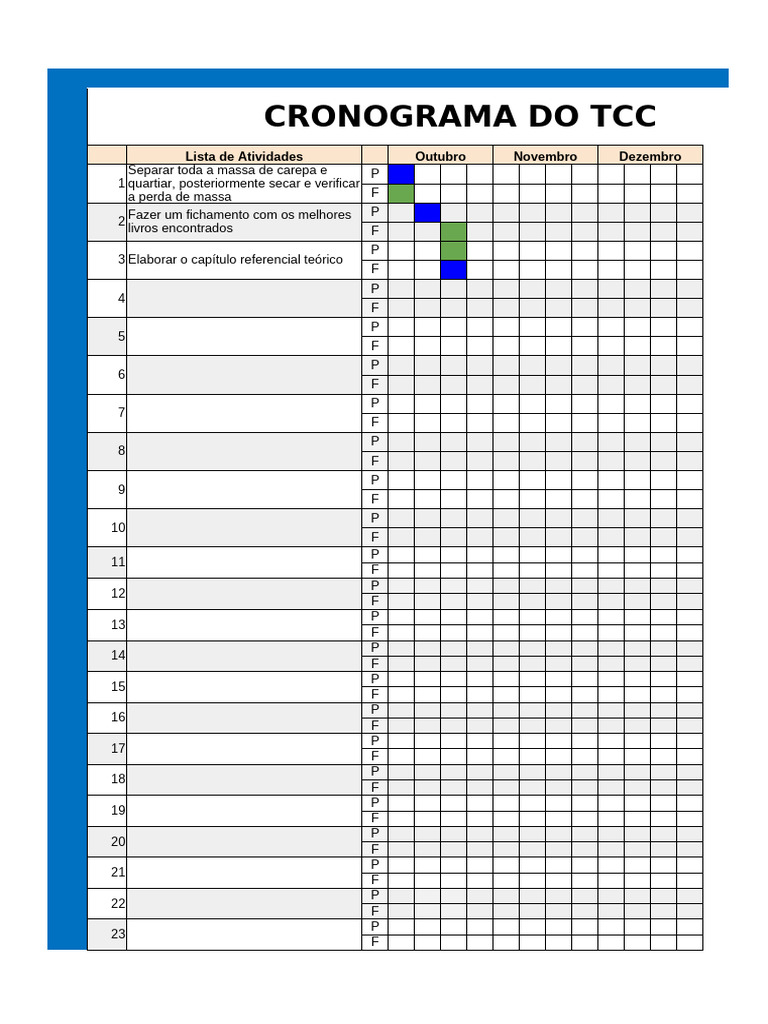 Modelo Cronograma TCC Editavel | PDF