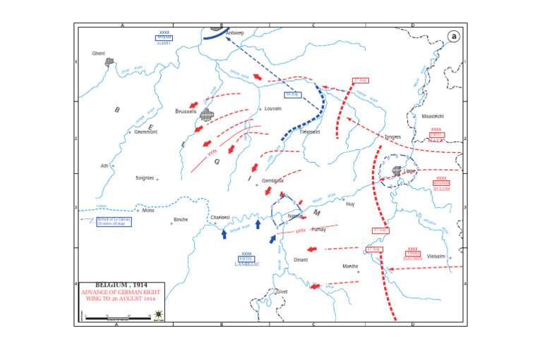 Belgium 1914 - Advance of German Right Wing To 20 August 1914 | PDF ...