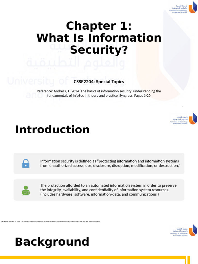CSSE2204. Chapter1. Power Point Slides | PDF | Information Security | Computer Security