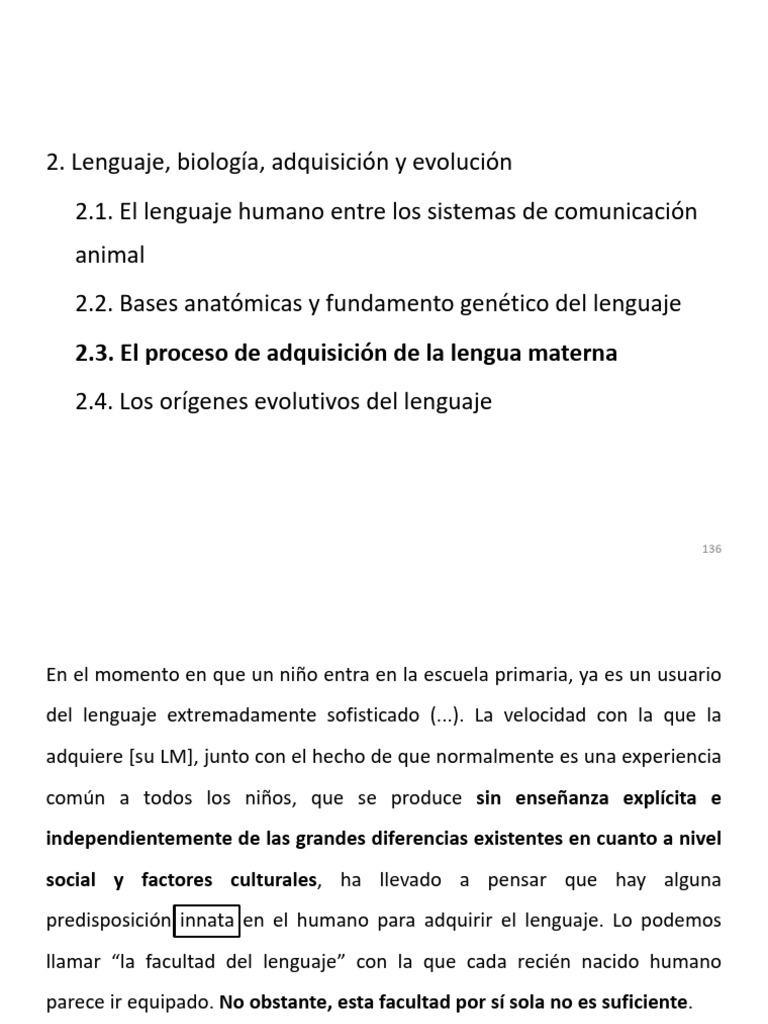 Diapositivas Del Tema 2.3 El Proceso de Adquisición de La Lengua ...