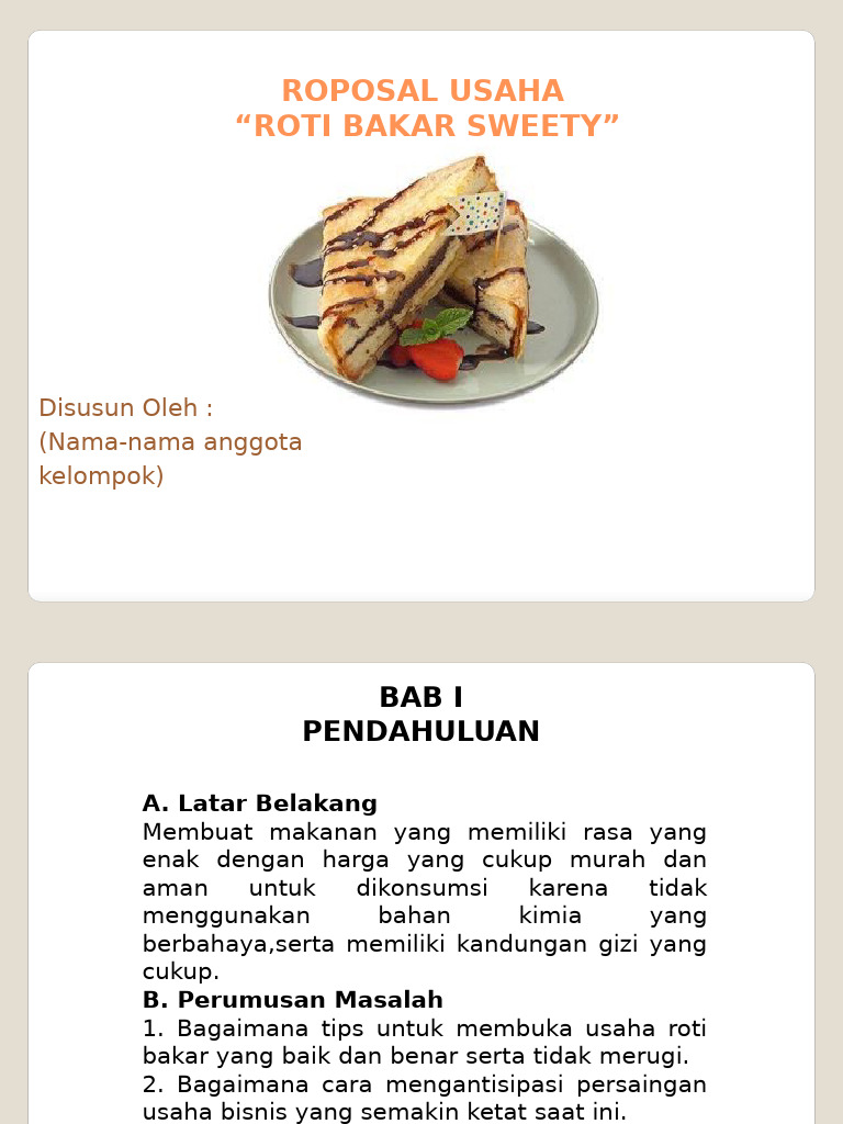 Contoh Presentasi Proposal Usaha - PPTX 20240904 074744 0000 | PDF