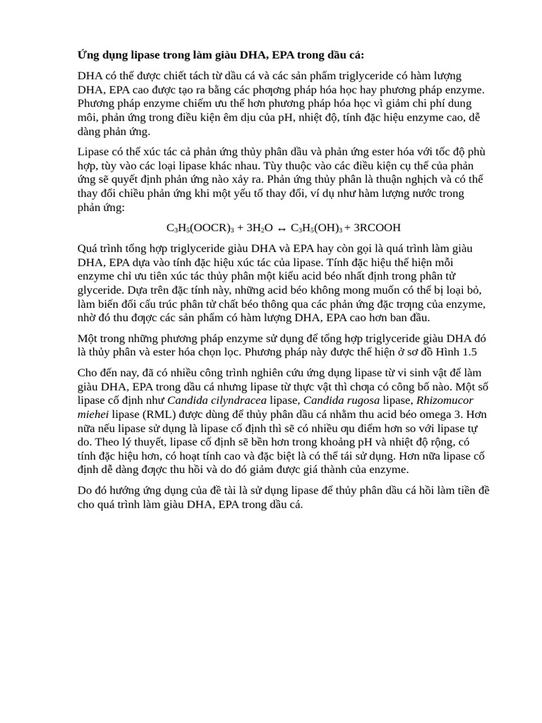 NG D NG Lipase Trong Làm Giàu DHA | PDF
