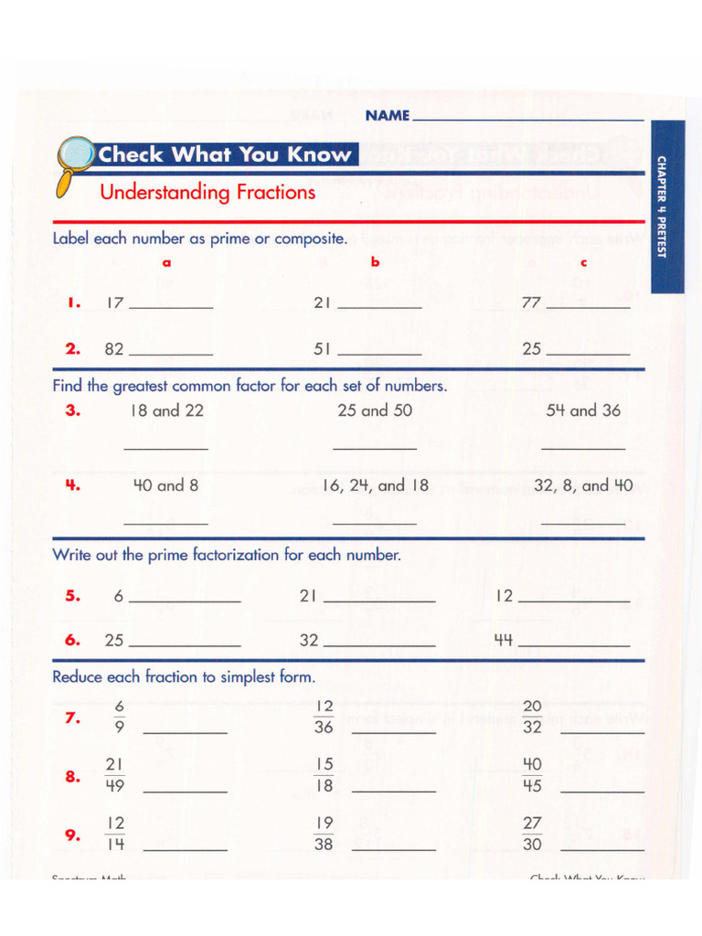 Spectrum Math Grade 5-1 | PDF
