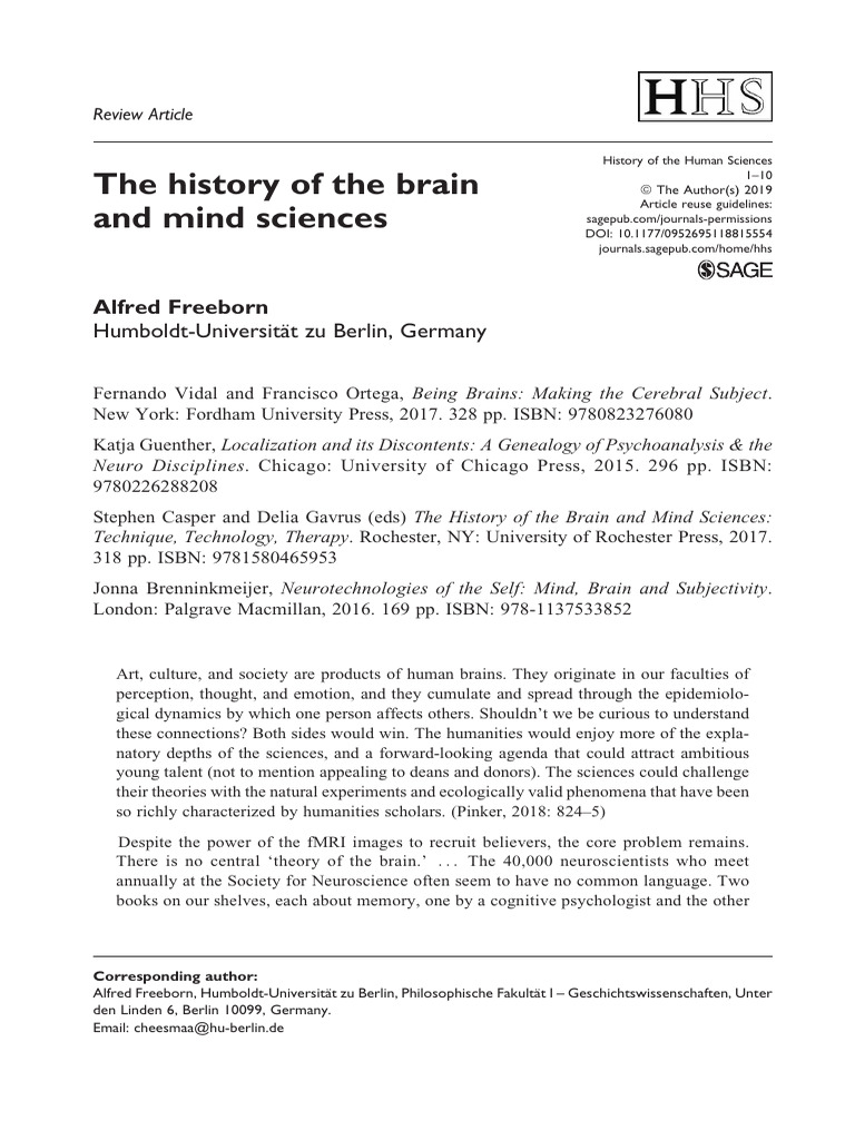 The History of The Brain and Mind Scienc | PDF | Neuroscience | Mind