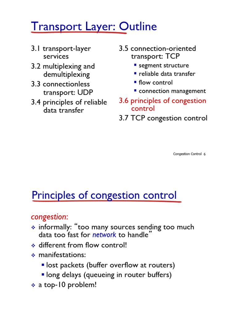 Transport Layer: Outline | PDF | Transmission Control Protocol ...