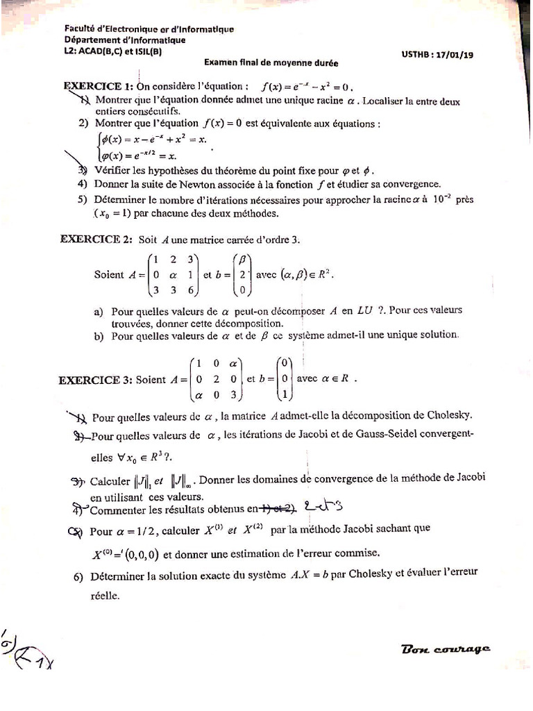 Mi 2an - Usthb Emd Calc - Num2019 | PDF