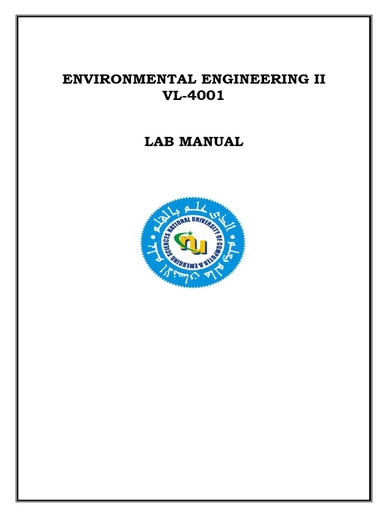 ENVIRONMENTAL ENGINEERING LAB MANUAL (Student Manual) Updated | PDF ...